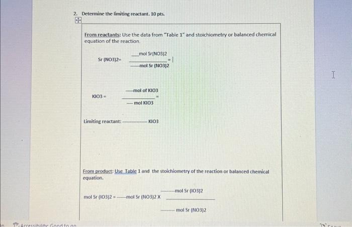 Solved Calculations 2. Determine the limiting reactant. 10 | Chegg.com