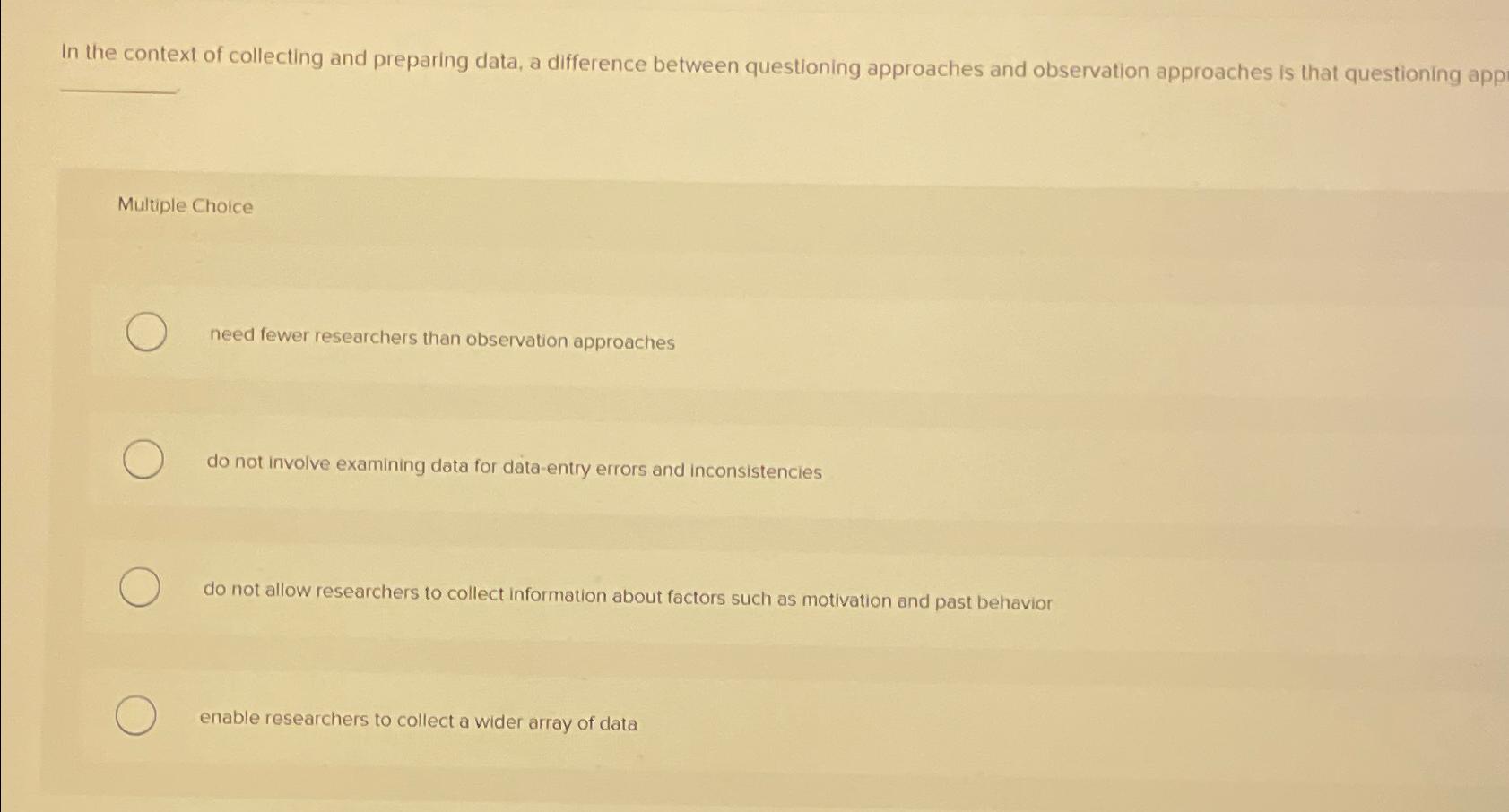 Solved In the context of collecting and preparing data, a | Chegg.com