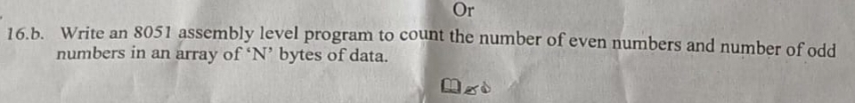Solved 16.b. ﻿Write an 8051 ﻿assembly level program to count | Chegg.com