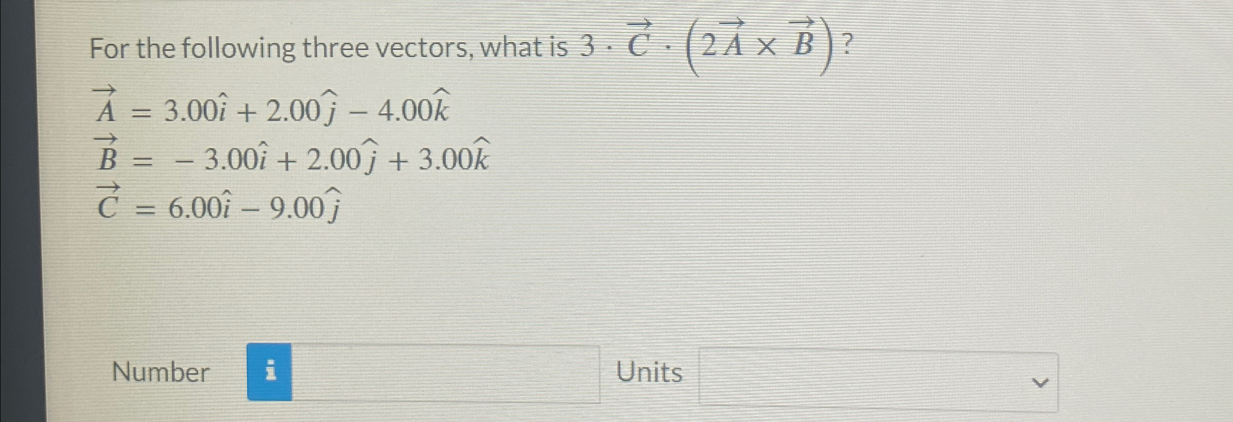 Solved For the following three vectors, what is | Chegg.com