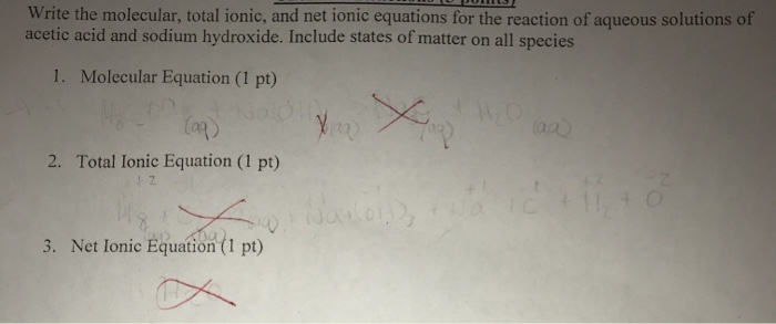 Solved Write the molecular, total ionic, and net ionic | Chegg.com