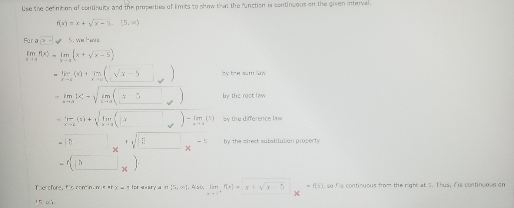 Solved Use the definition of continuity and the properties | Chegg.com