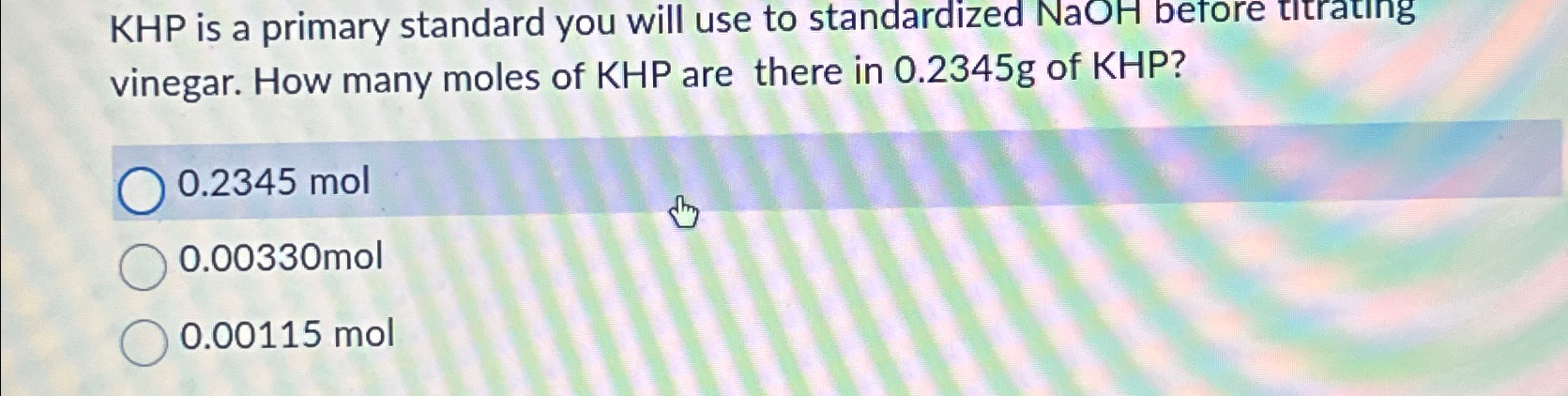 Solved KHP is a primary standard you will use to | Chegg.com