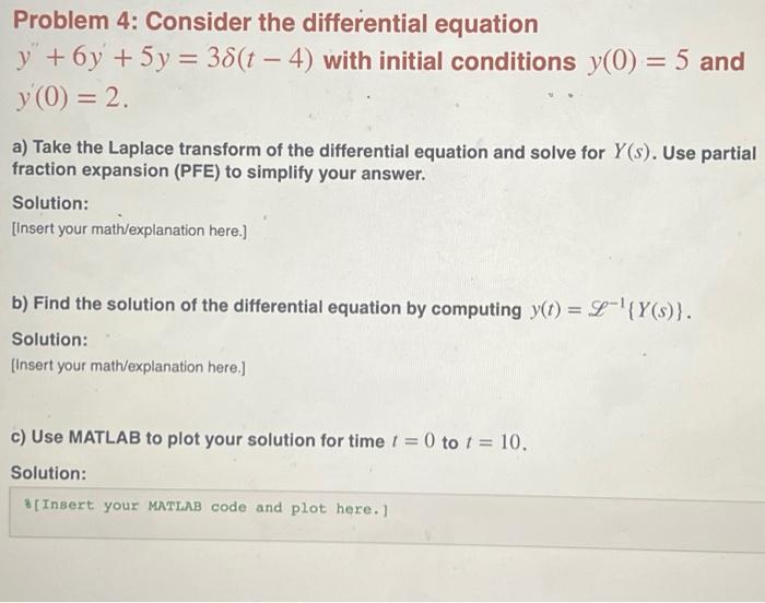 Solved Problem 4: Consider the differential equation | Chegg.com