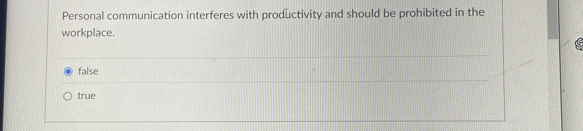 Solved Personal communication interferes with productivity | Chegg.com
