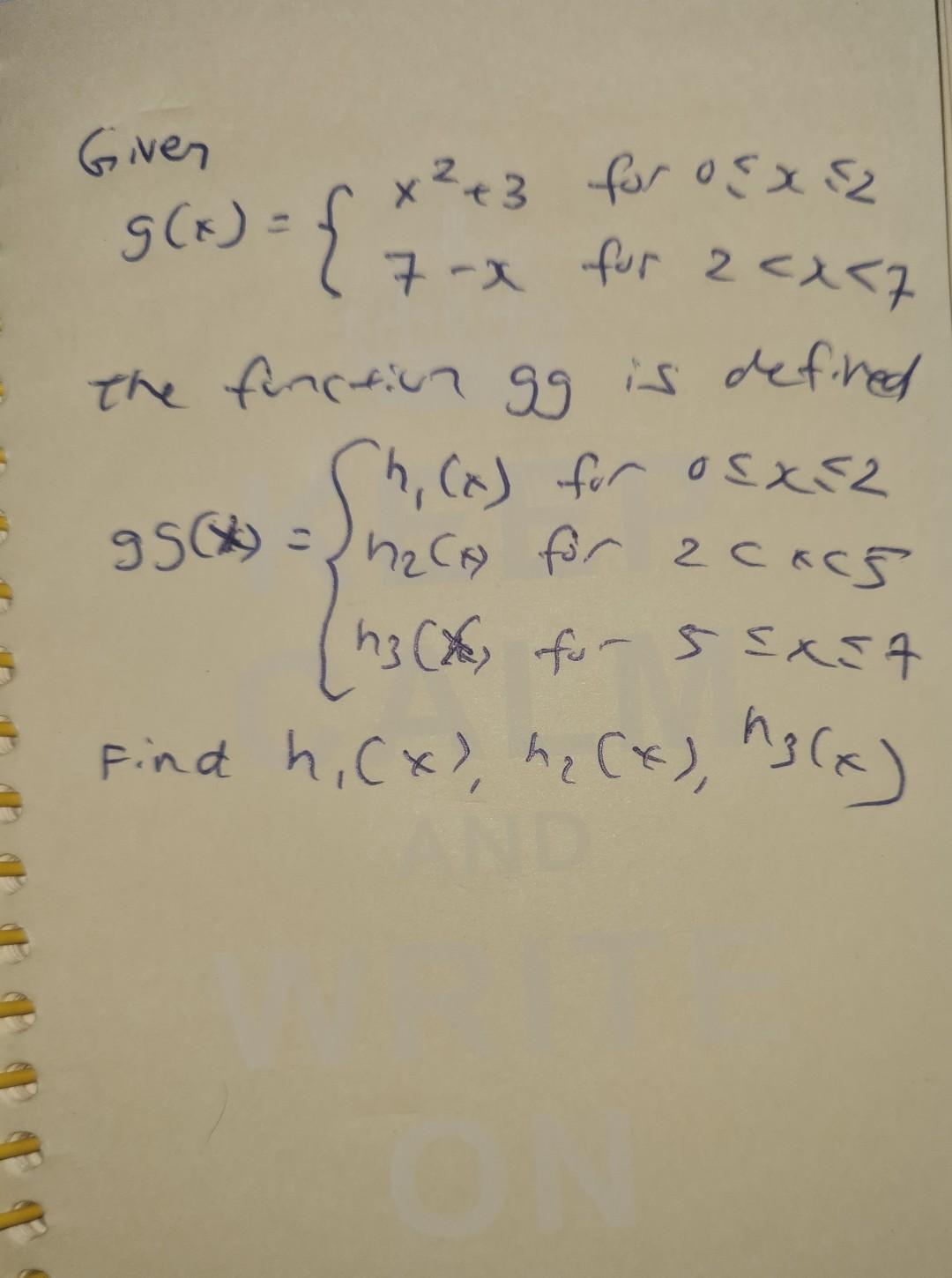 Solved g(x)={x2+37−x for 0⩽x⩽2 for 2 | Chegg.com