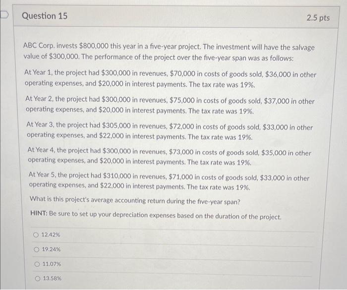 Solved Same facts as above: what is the average accounting | Chegg.com