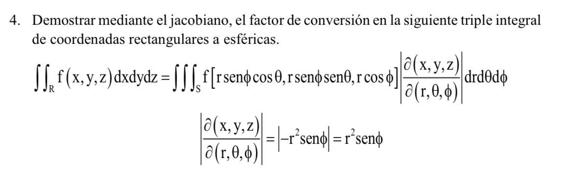 [Solved]: Demostrar mediante el jacobiano, el factor de conv