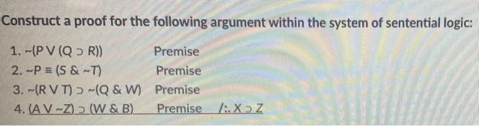 Construct a proof for the following argument within | Chegg.com