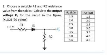 Solved 2. Choose a suitable R1 and R2 resistance value from | Chegg.com