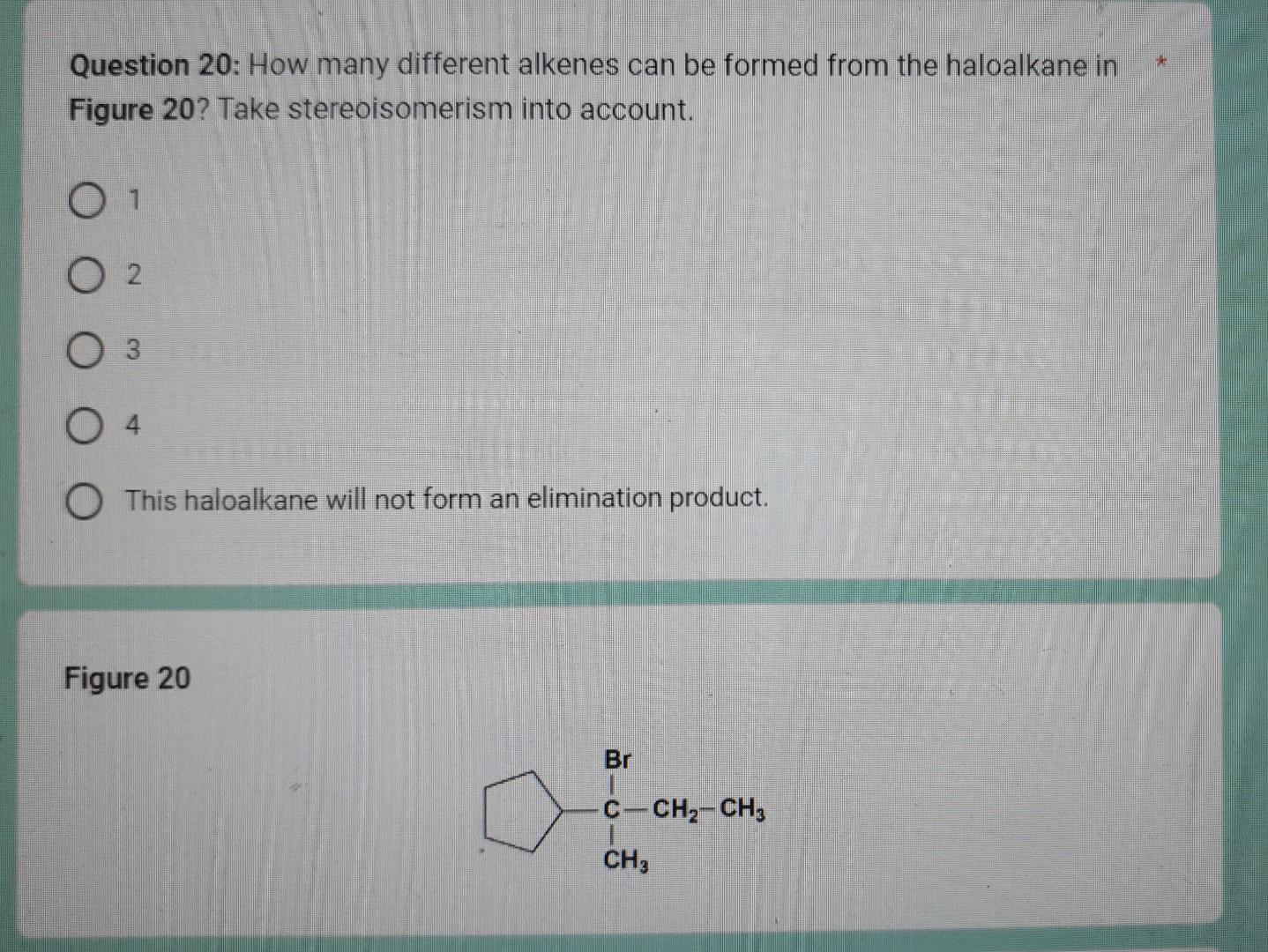 Solved Question 20: How many different alkenes can be formed | Chegg.com