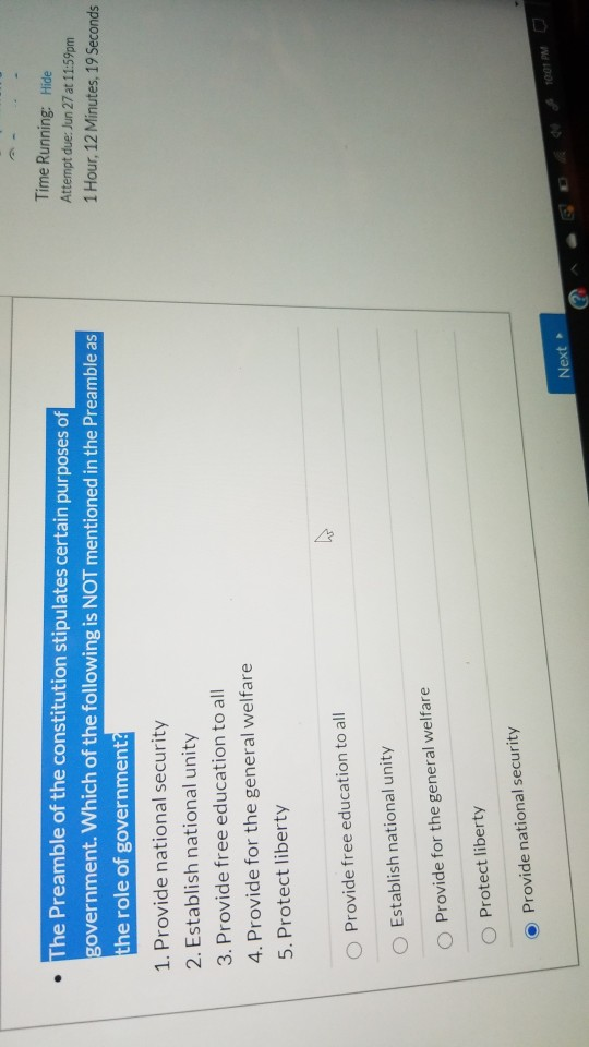Solved Time Running: Hide Attempt due: Jun 27 at 11:59pm 1 | Chegg.com