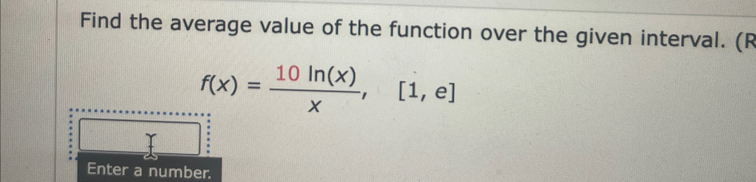 Solved Find the average value of the function over the given | Chegg.com