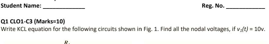 Solved Student Name: Reg. No. Q1 CLO1-C3 (Marks=10) Write | Chegg.com