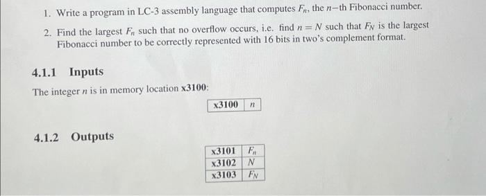 Solved 1. Write a program in LC-3 assembly language that | Chegg.com