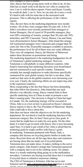 Solved Part 2: Case Study (Disclaimer: Fictitious case | Chegg.com