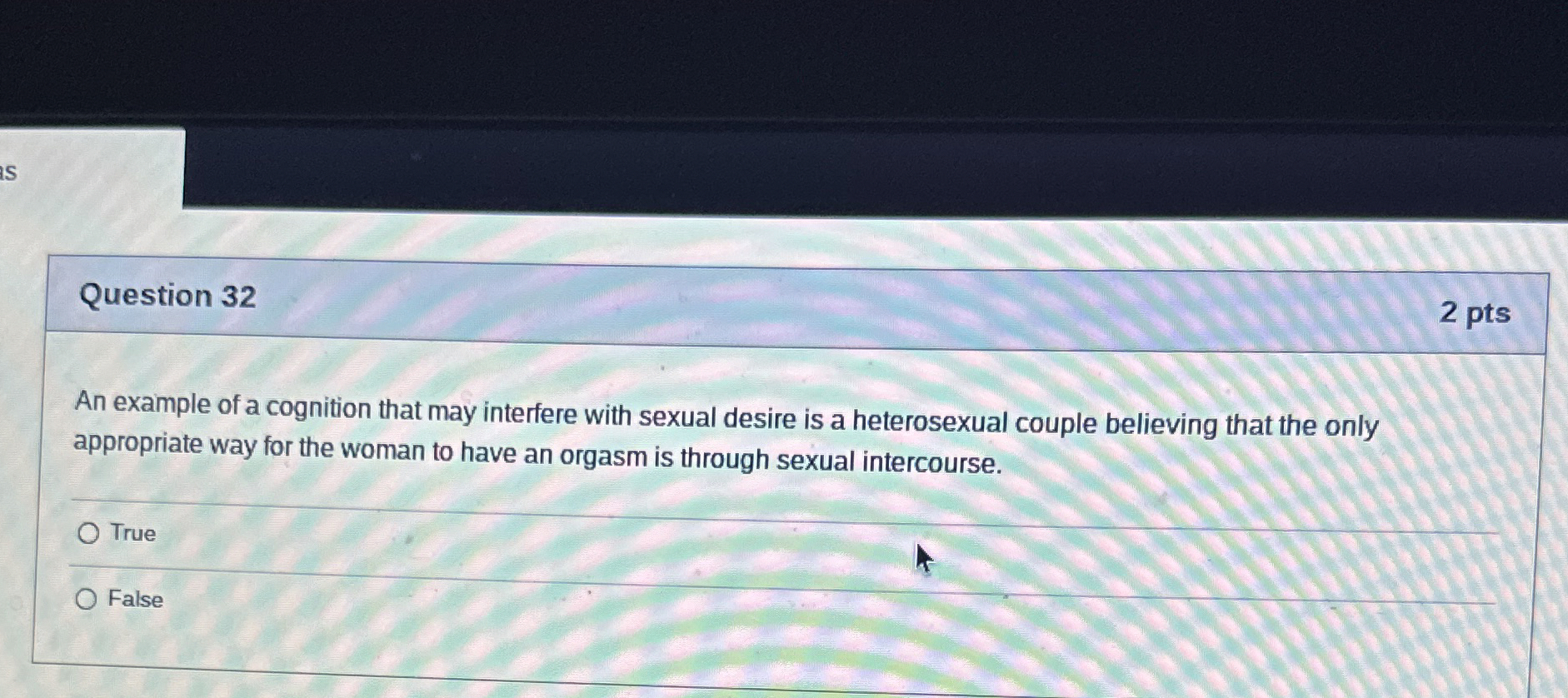 Solved Question 322 ﻿ptsAn example of a cognition that may | Chegg.com