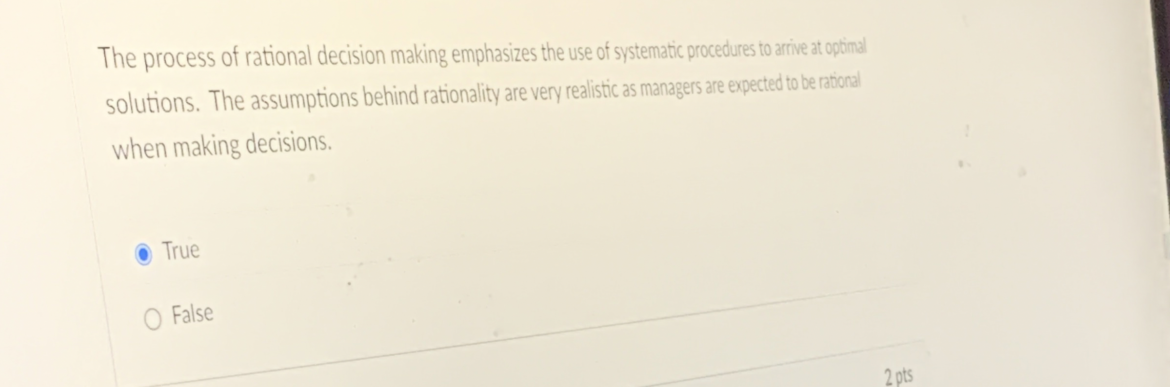 Solved The process of rational decision making emphasizes | Chegg.com