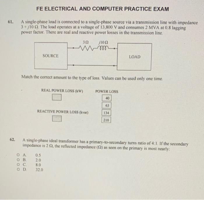 Solved FE ELECTRICAL AND COMPUTER PRACTICE EXAM 63. Three | Chegg.com