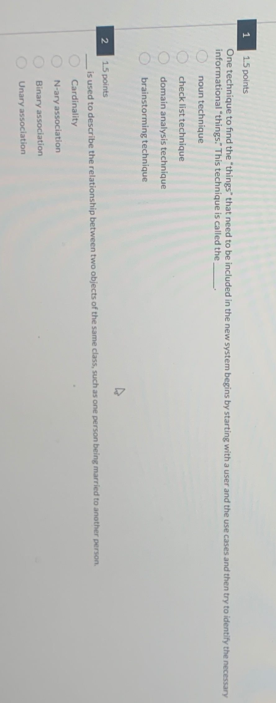 Solved 115 ﻿pointsOne technique to find the "things" that | Chegg.com