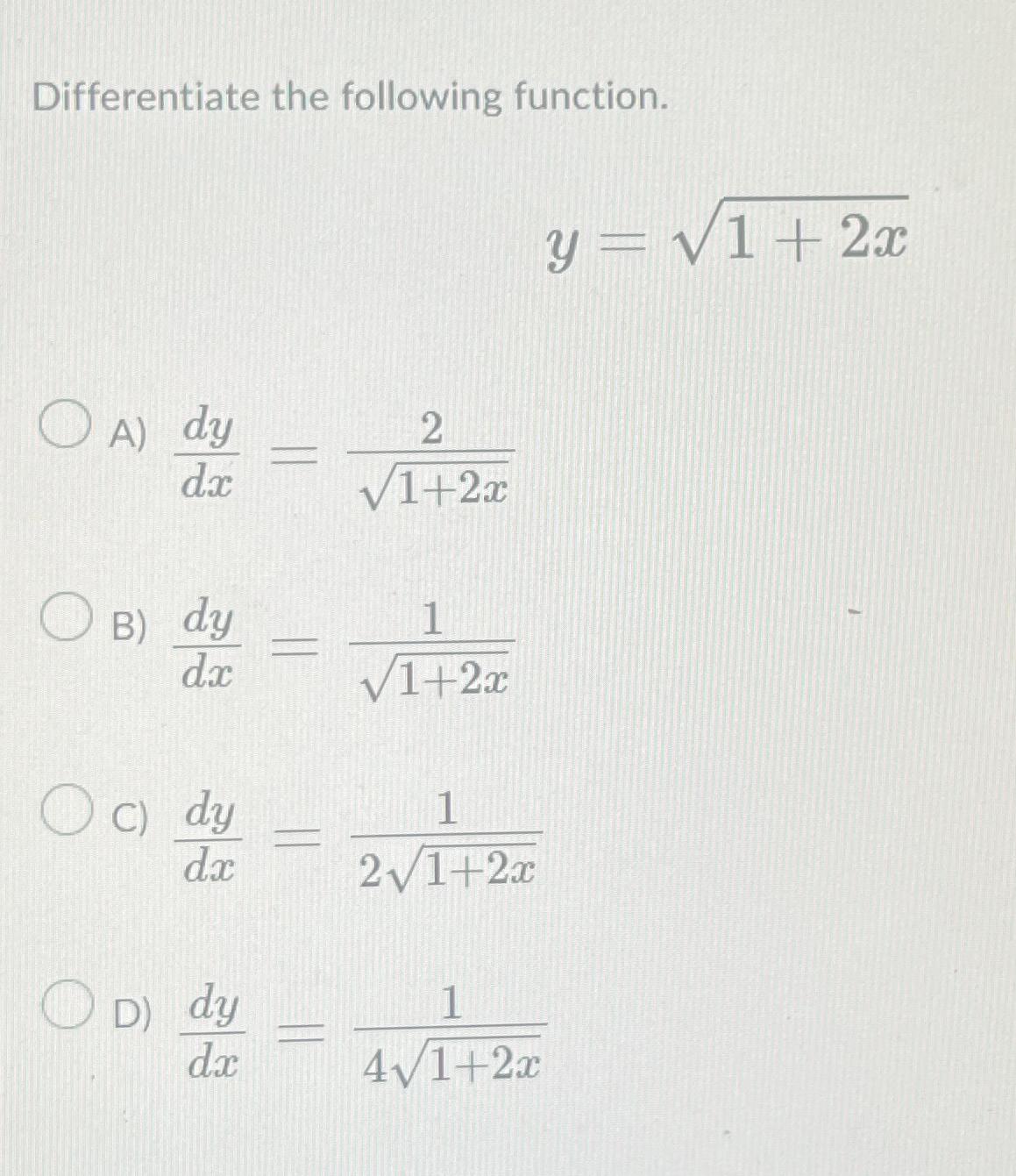 Solved Differentiate the following | Chegg.com