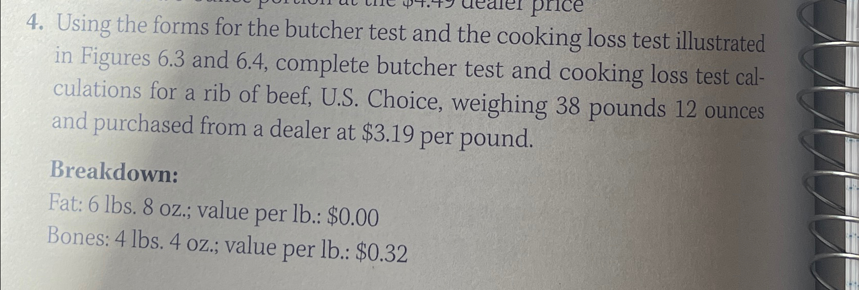 Solved Using the forms for the butcher test and the cooking | Chegg.com