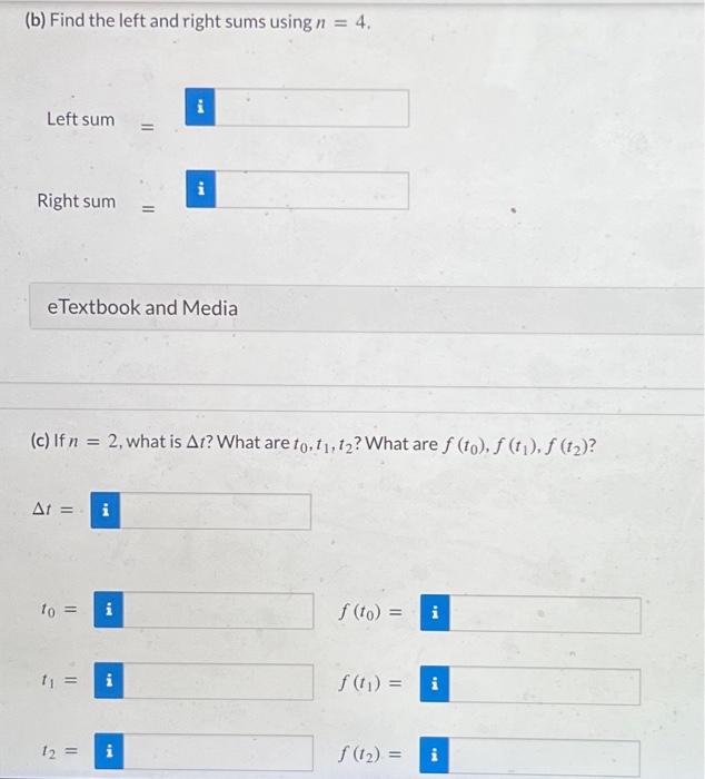 Solved Use the expressions for left and right sums and the | Chegg.com