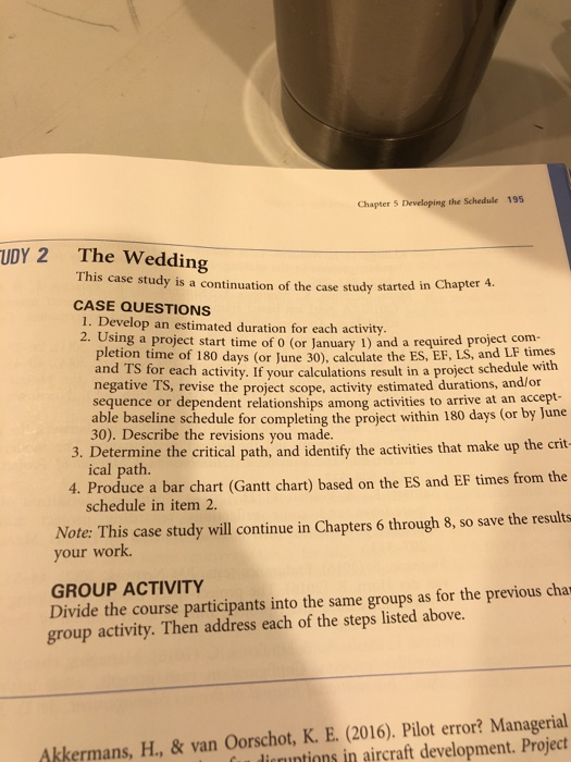 Chapter 5 Developing the Schedule 195 UDY 2 The | Chegg.com