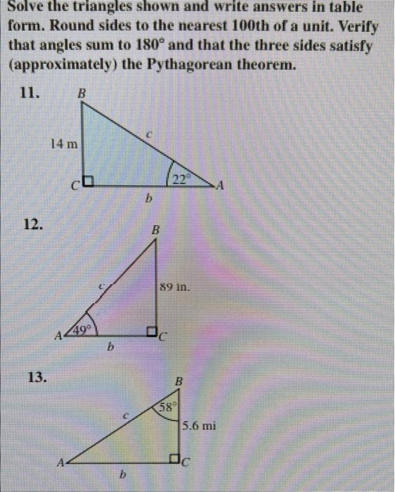 Solved Solve each triangle using trig functions of an acute | Chegg.com