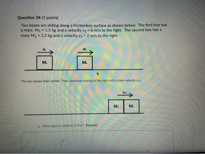 Solved Calculation Set 1 Two boxes are sliding along a | Chegg.com
