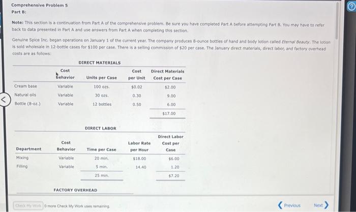 Solved Comprehensive Problem 5 Part B: Note: This section is | Chegg.com