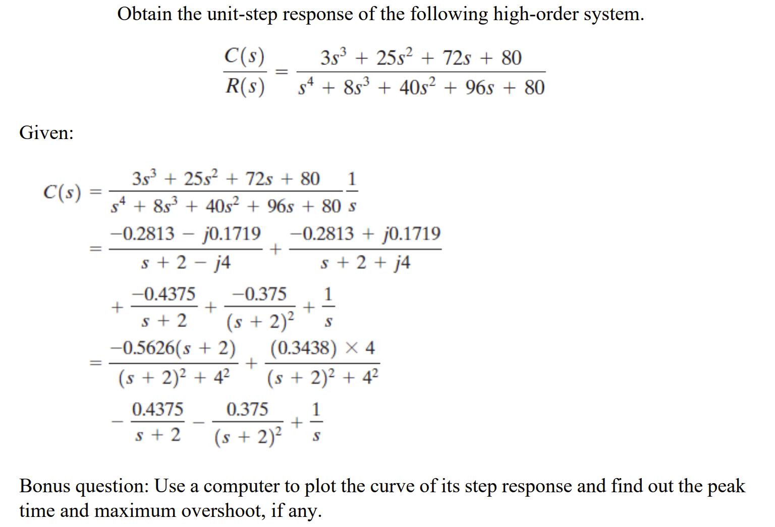Solved Obtain the unit-step response of the following | Chegg.com