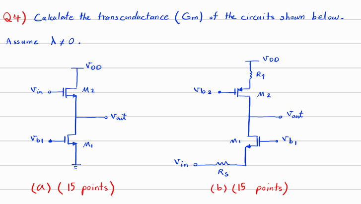 Q4Calculate the transconductance (Gm) of ﻿the | Chegg.com