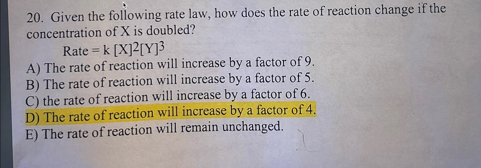 Solved Given the following rate law, how does the rate of | Chegg.com