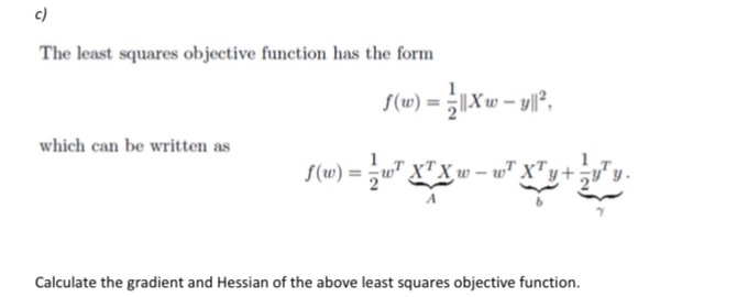 Solved The Least Squares Objective Function Has The Form