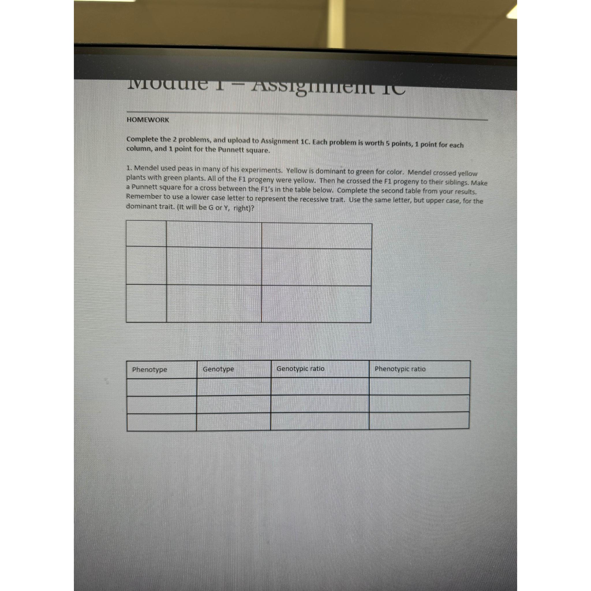 Solved Mendel used peas in many of his experiments. Yellow | Chegg.com