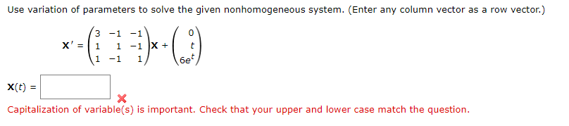 Solved Use variation of parameters to solve the given | Chegg.com