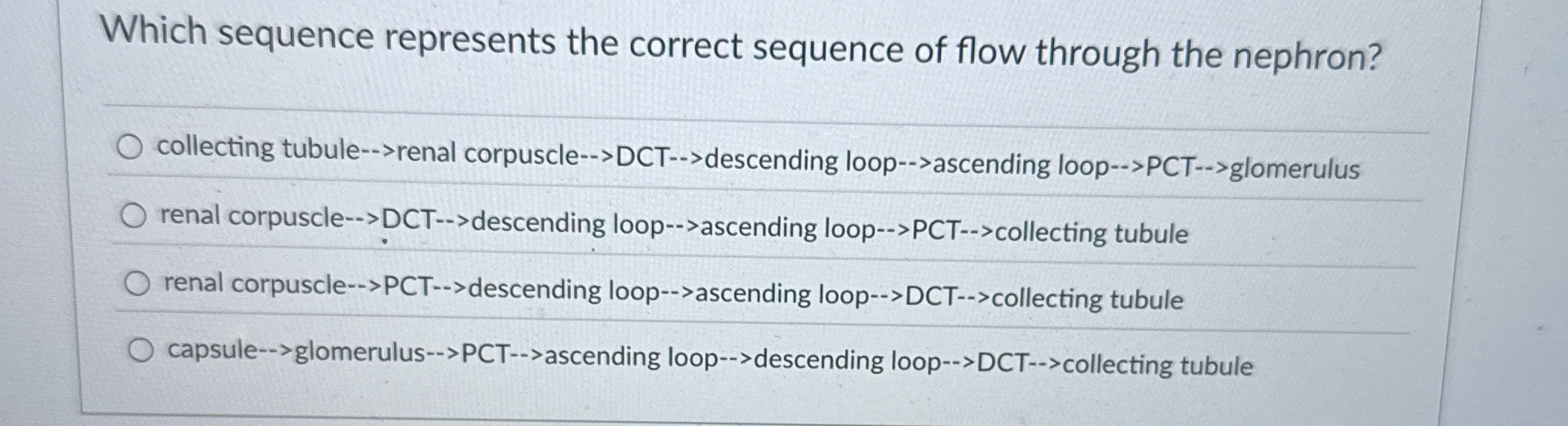 Solved Which sequence represents the correct sequence of | Chegg.com