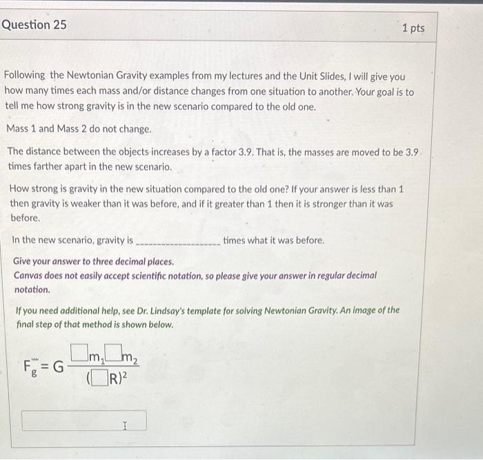 Solved Following the Newtonian Gravity examples from my | Chegg.com