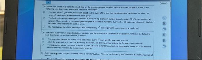 Solved fofiphing best describes a mimueic sample of | Chegg.com