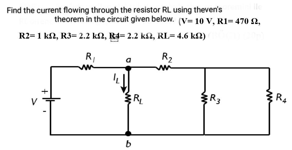 Solved Find the current flowing through the resistor RL | Chegg.com