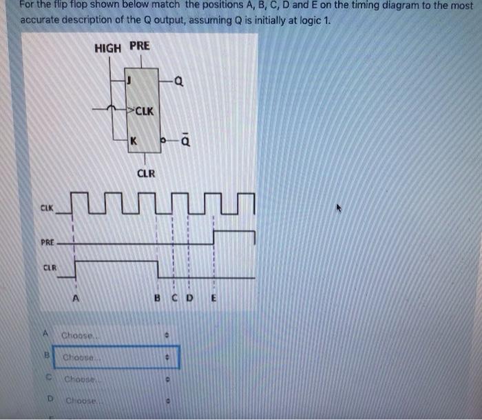 Solved For the flip flop shown below match the positions A, | Chegg.com