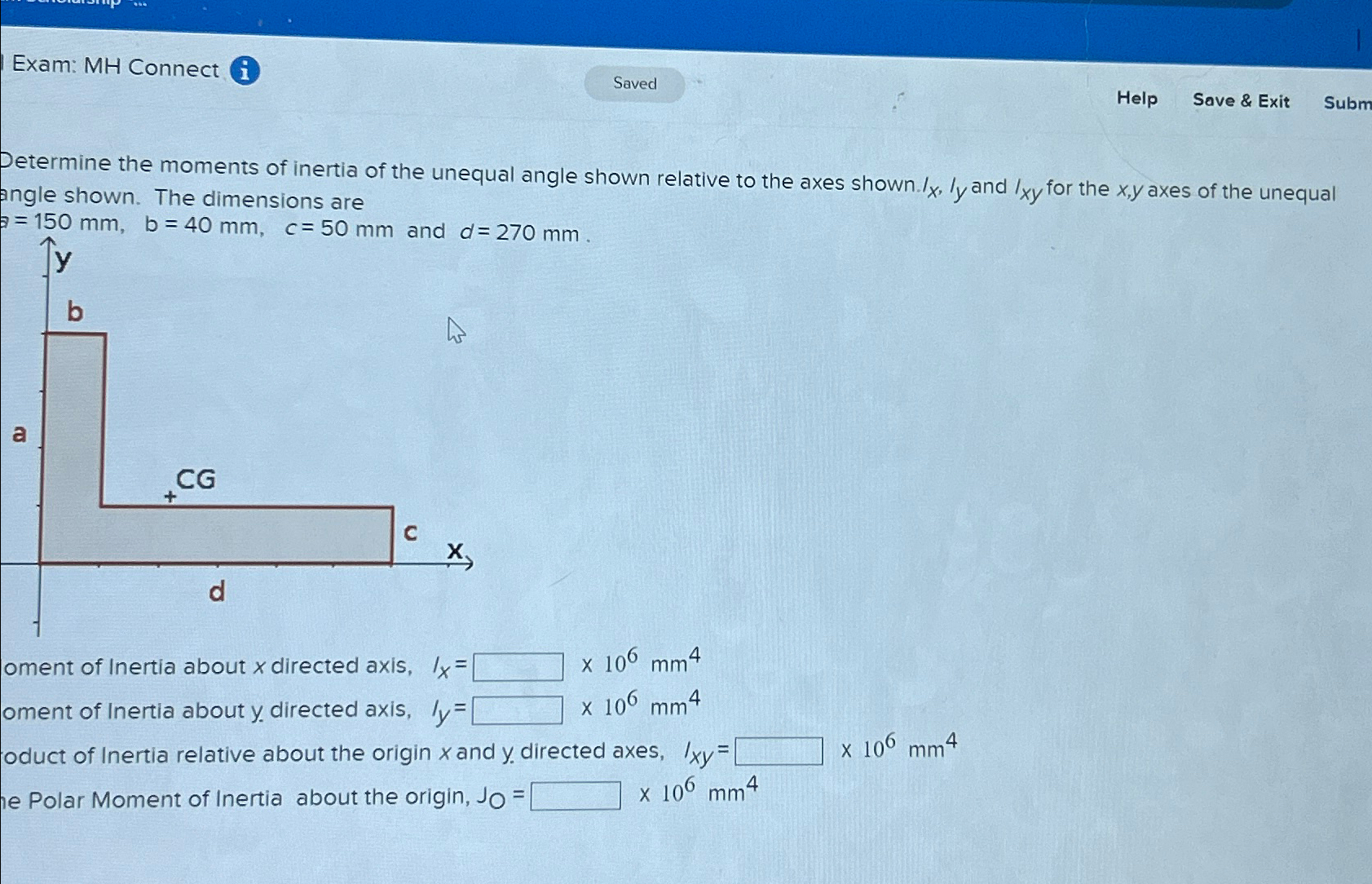 Solved Exam: MH Connect iHelpSave & ExitSubmDetermine the | Chegg.com