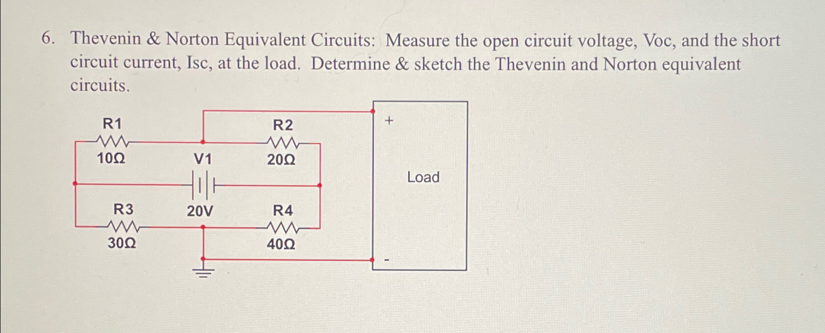 Solved Thevenin & Norton Equivalent Circuits: Measure the | Chegg.com