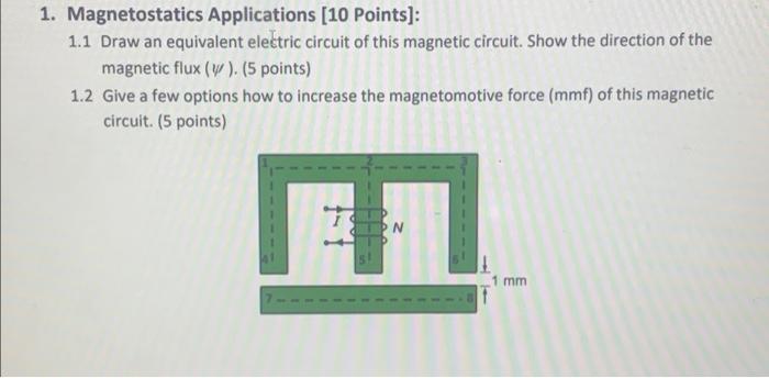 Solved 1. Magnetostatics Applications (10 Points]: 1.1 Draw | Chegg.com