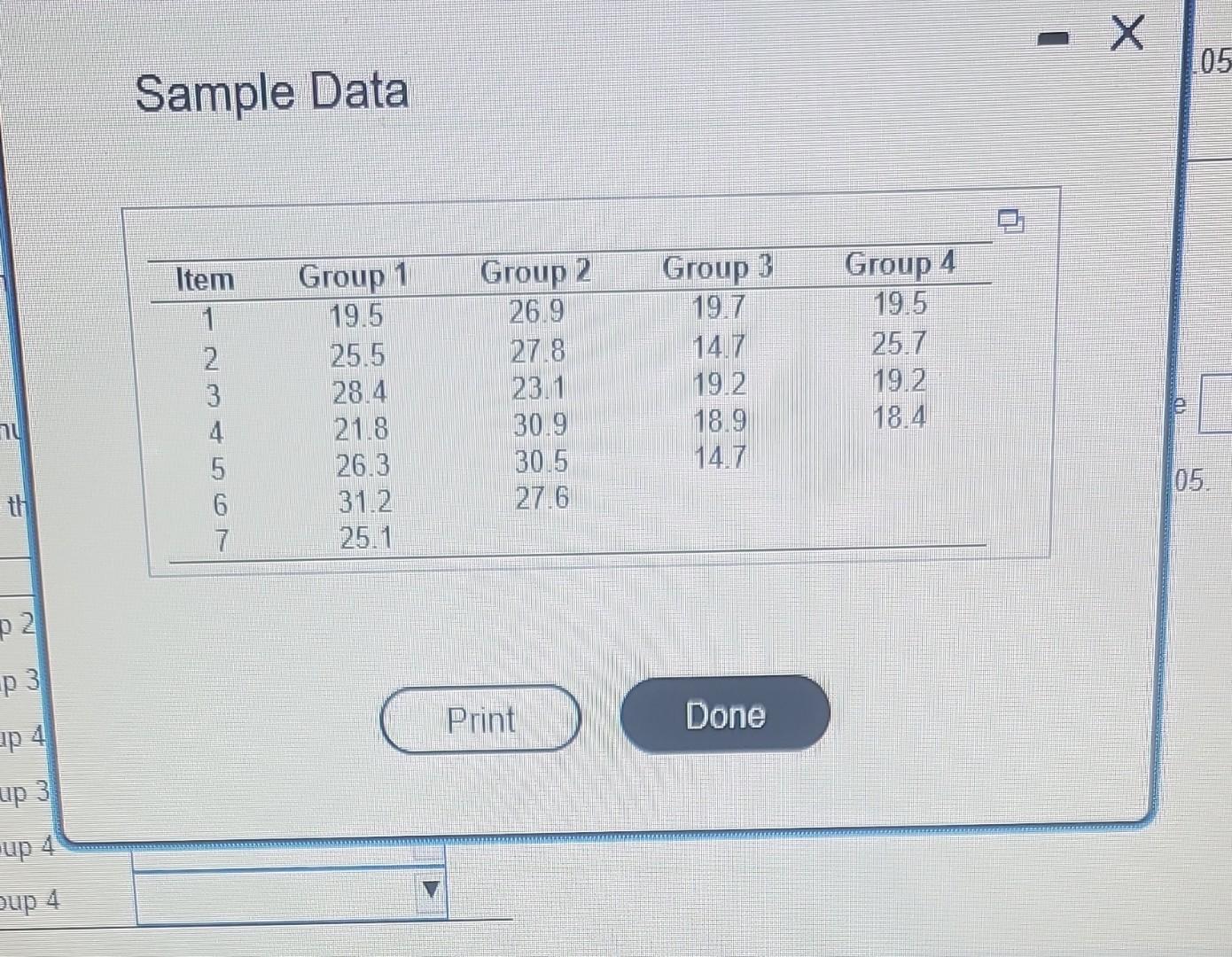 Solved Given the following sample data, complete parts a and | Chegg.com