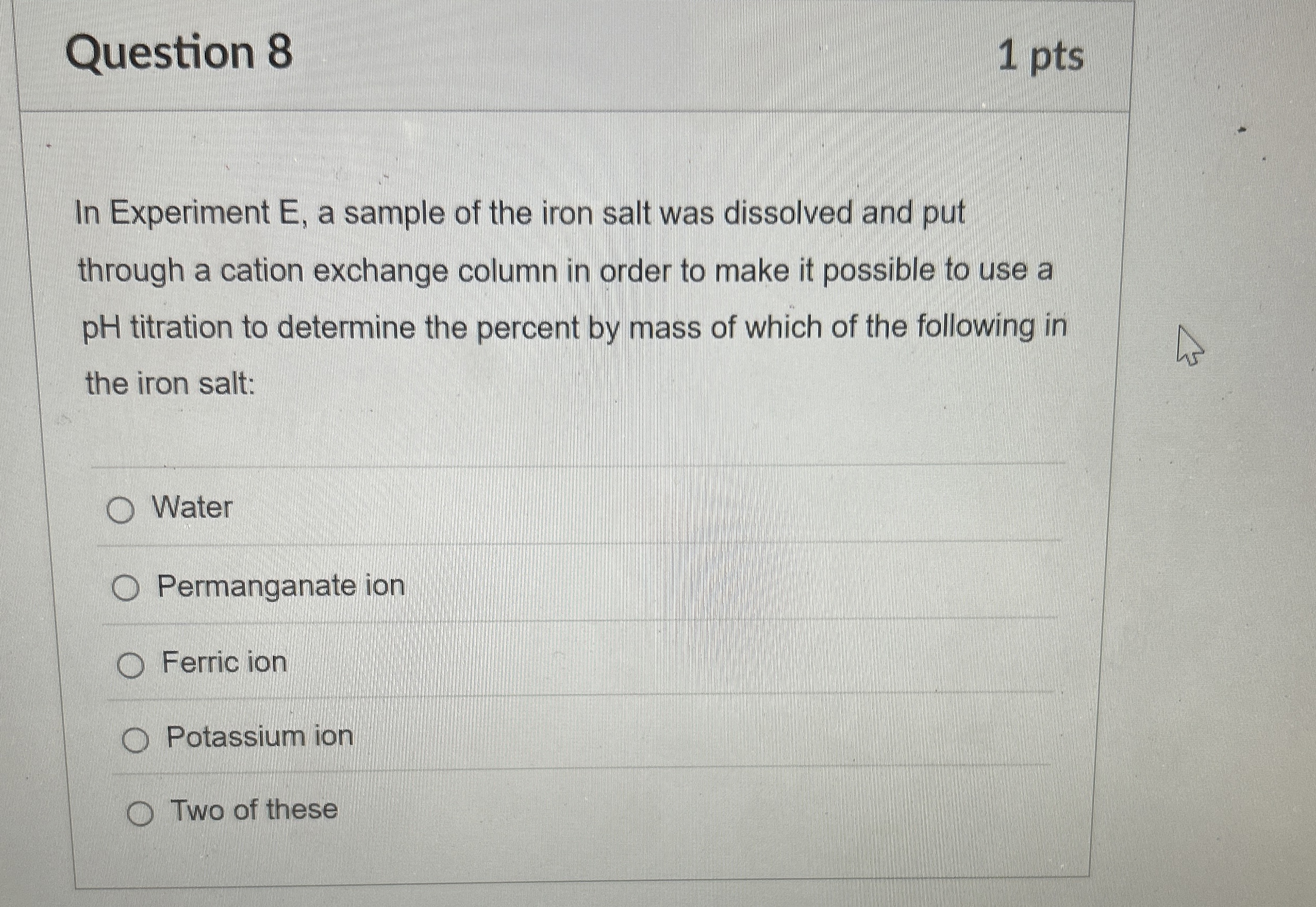 High Quality SOLUTION Question 81 ﻿ptsIn Experiment E, ﻿a sample of the | Chegg.com