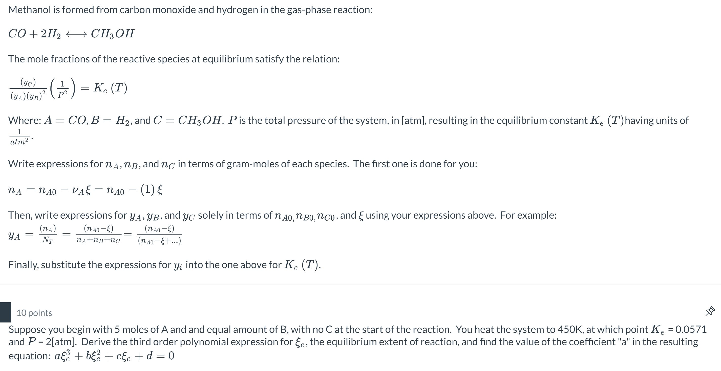 Solved Suppose you begin with 5 ﻿moles of A and and equal | Chegg.com