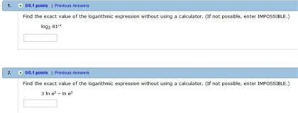 Solved Find the exact value of the logarithmic expression | Chegg.com