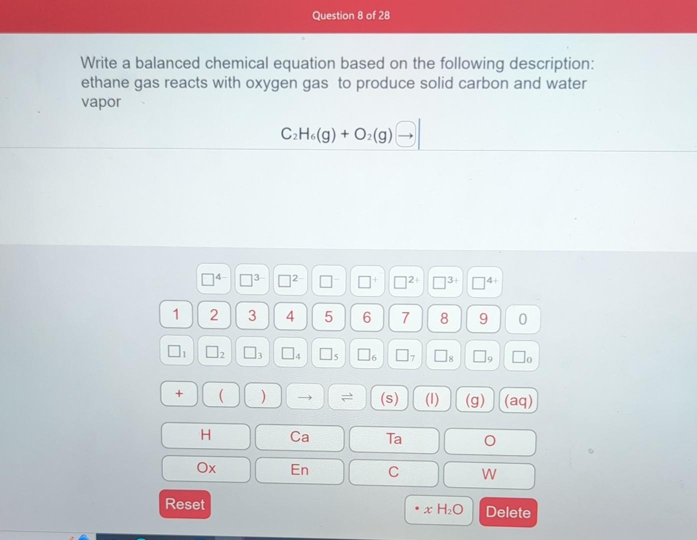 Solved Write a balanced chemical equation based on the | Chegg.com